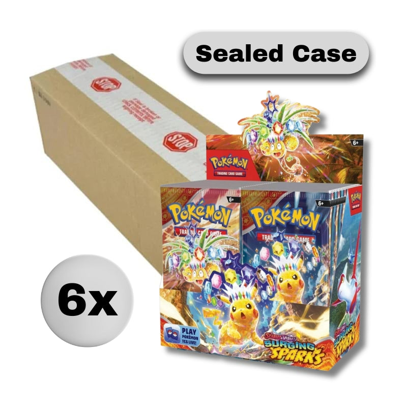 Pokemon - Scarlet & Violet - Surging Sparks - Booster Box Case (6 Boos ...